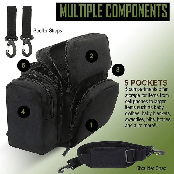 Waterproof Diaper Waist Bag Portable Stroller Nappy Bag