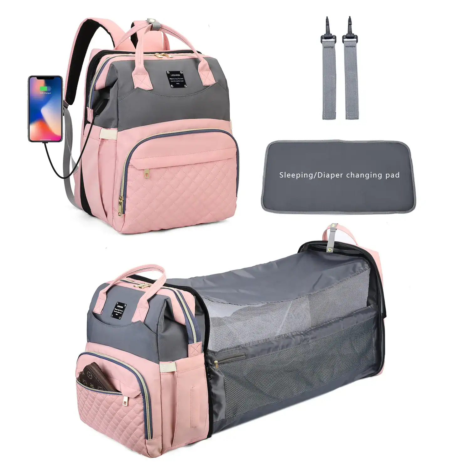 Lequeen Foldable Diaper Bag Bed Wholesale Bag Manufacturers